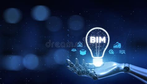 Bim Building Information Modeling Illustrated With A Robot Hand Pressing A Button On A Virtual