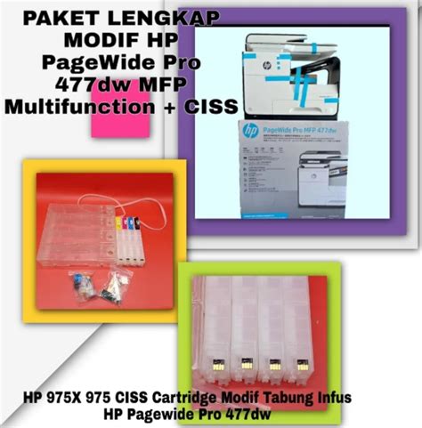 Paket Lengkap Modif Hp Pagewide Pro Dw Mfp Multifunction Printer Hp X Ciss Cartridge