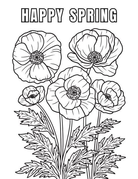 Spring Flowers Coloring Pages Free Pdf Printables