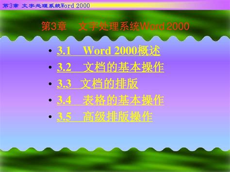 第五章 文字处理系统word 2000综合版word文档在线阅读与下载无忧文档