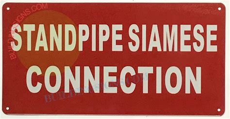 Standpipe Siamese Connection Sign 6x12 Red Aluminum Hpdsigns Nyc