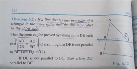 126theorem 62 If A Line Divides Any Two Sides Of A Triangle In The Sa