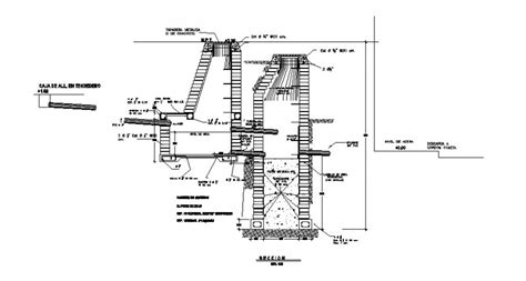 Man Hole Sectional Detail 2d View Cad Saniatry Block Autocad File