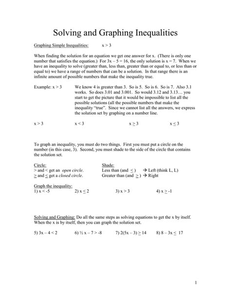 Solving And Graphing Inequalities