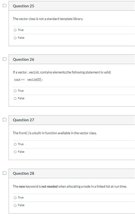 Solved Question The Vector Class Is Not A Standard Chegg