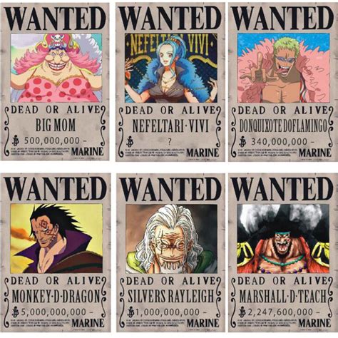 โปสเตอร์ค่าหัว วันพีช Wanted One Piece Luffy New 1 Set 24 Pieces