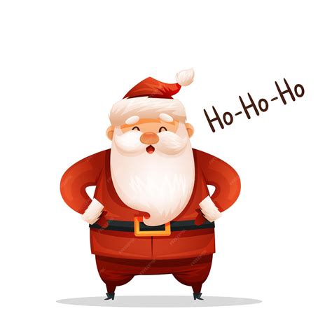 Premium Vector Cute Santa Claus Says Ho Ho Ho Christmas Illustration