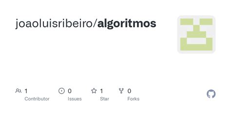 Github Joaoluisribeiroalgoritmos