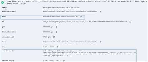 Sample Transaction For Executing The Report Drone Function In This