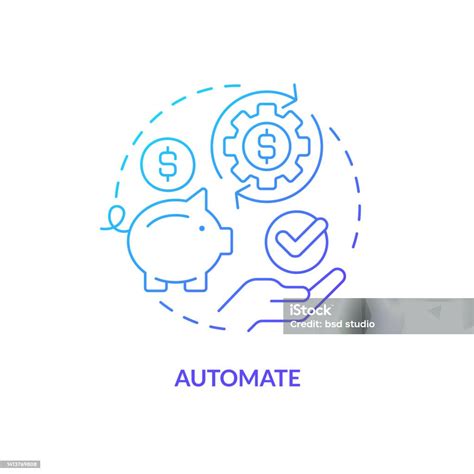 Automate Blue Gradient Concept Icon Stock Illustration Download Image Now Atm Abstract Art