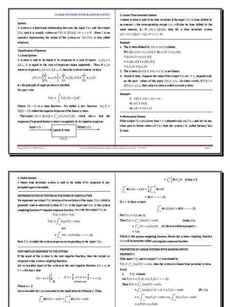 linear system pdf convolution spectral density