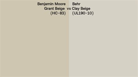 Benjamin Moore Grant Beige Hc 83 Vs Behr Clay Beige Ul190 10 Side