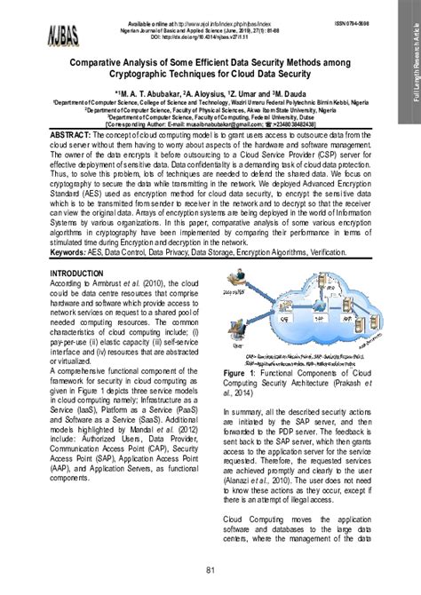 Pdf Comparative Analysis Of Some Efficient Data Security Methods