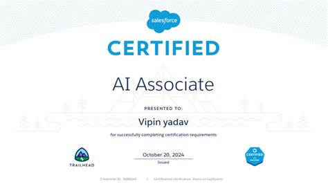 Salesforce Aicertification Continuouslearning Sfdcdeveloper… Vipin Yadav