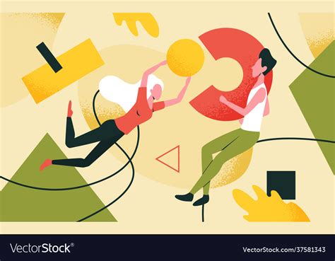 Creative Problem Solving People Holding Abstract Vector Image