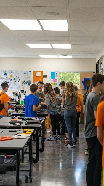 Dynamic Classroom Environment Focused On Stem Education Premium Ai Generated Image