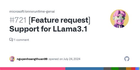 Feature Request Support For Llama31 · Issue 721 · Microsoft