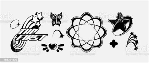 Vector Graphic Assets Set Bold Modern Shapes Stock Illustration