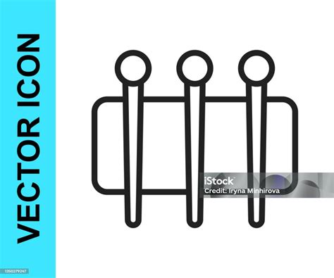 흰색 배경에 격리 된 바느질 아이콘에 대한 검은 줄 바늘 기호를 맞춤화합니다 직물 은 공예 기호를 바느질 자수 도구 벡터 강철에
