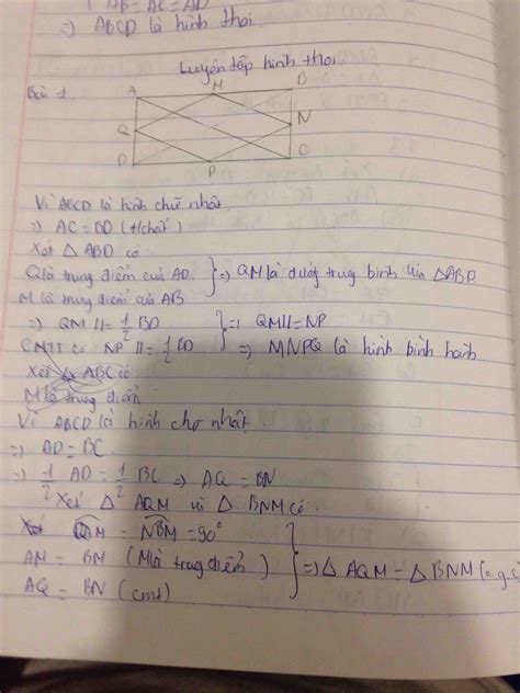 Cho hình chữ nhật ABCD Gọi M N P Q lần lượt là trung điểm các cạnh AB BC CD DA Thu Hằng Nguyễn