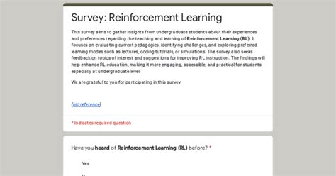 Survey Reinforcement Learning Ahmed Atif