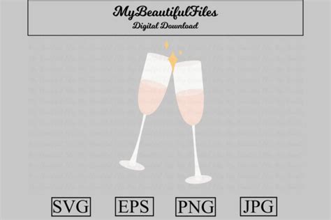 Toasting Glasses Clipart Design Graphic By Mybeautifulfiles · Creative