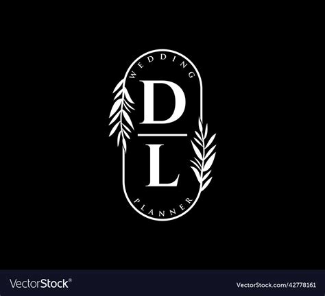 Dl Initials Letter Wedding Monogram Logos Vector Image