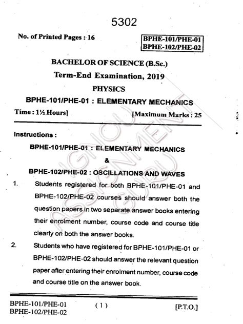 Bphe 101 Phe 01 Eng Pdf Force Mass
