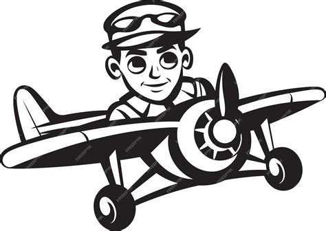 Aviators Journey High Detail Vector Art Featuring A Pilot Masterfully