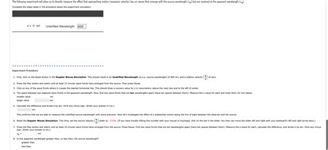 Solved First Click On The Reset Button In The Doppler Chegg