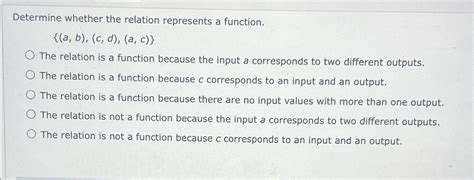 Solved Determine Whether The Relation Represents A