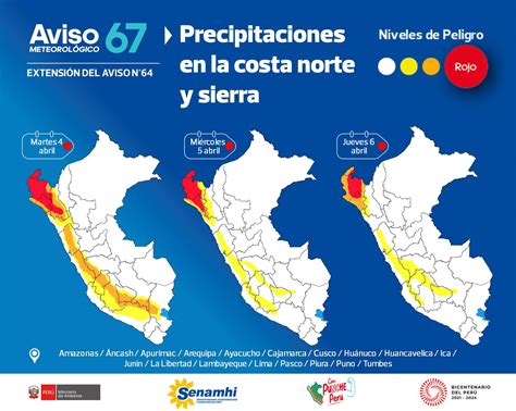 Pronóstico de lluvias para hoy lunes de abril según el Senamhi