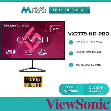 Viewsonic 27 Vx2779 Hd Pro Led Full Hd Ips Panel Gaming Lcd Monitor
