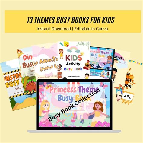 13 Themes Digital Editable And Printable Busy Book Bundle Engage