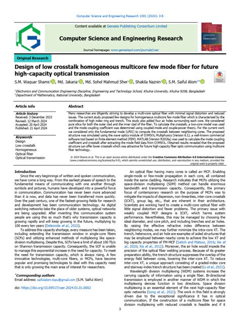 design of low crosstalk homogeneous multicore few mode fiber for future
