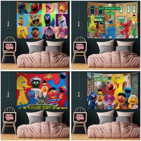 Большая настенная Гобеленовая печать Улица Сезам индийский Будда настенное украшение