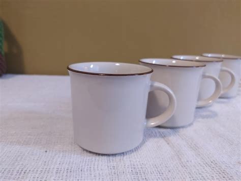 빈티지 제팬 브라운 라인 머그잔 세컨웨어헬로마켓