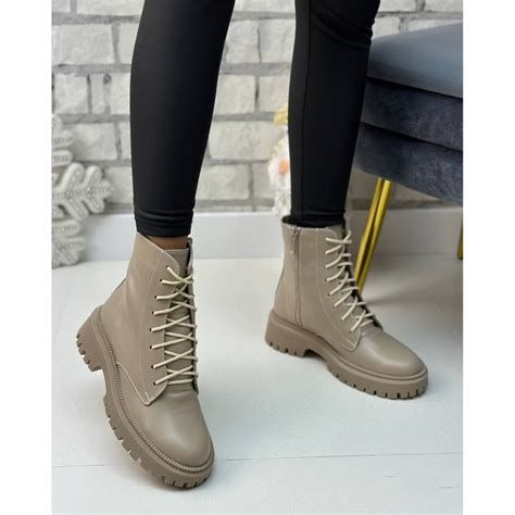 Черевики жіночі зимові натуральна шкіра колір мокко