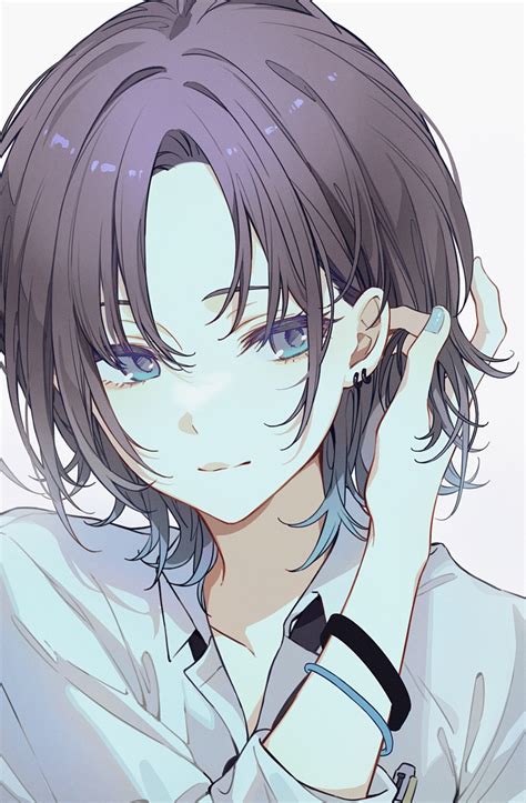 Safebooru 1girl Absurdres Asakura Toru Blue Eyes Blue Nails Bracelet