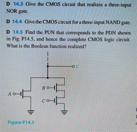 Solved D 14 3 Give The CMOS Circuit That Realizes A Chegg Com
