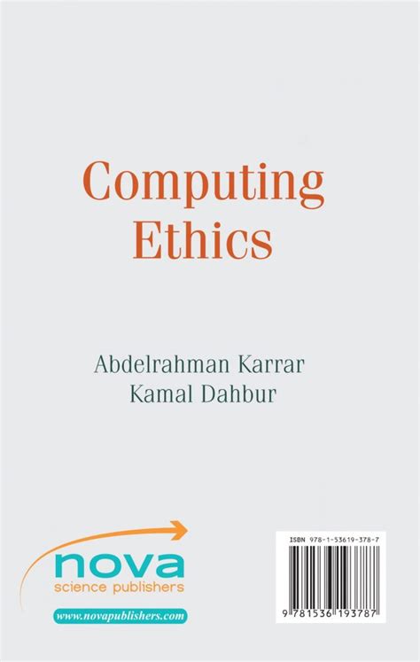 computing ethics nova science publishers