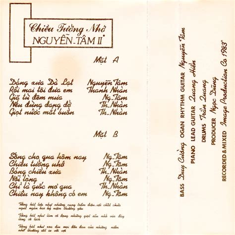 Chia Sẻ âm Nhạc Tape Nguyễn Tâm 2 Chiều Tưởng Nhớ Wav
