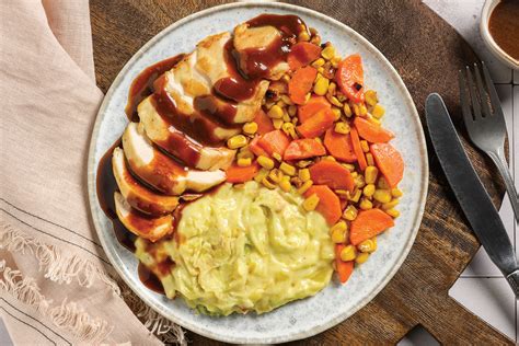 Roast Chicken And Gravy With Loaded Mash And Veg Youfoodz Meal Delivery