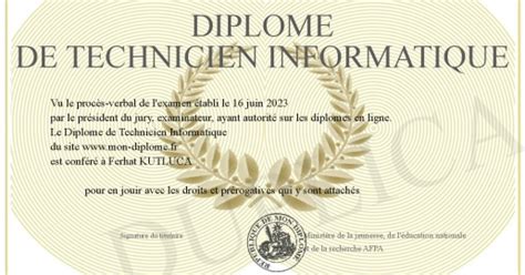 Diplome De Technicien Informatique