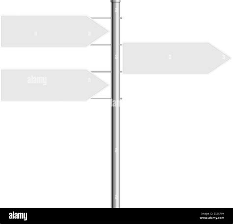 Directional Pole With Wayfinding Arrows Signpost With Three Arrows Vector Illustration Stock