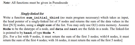 Solved Note All Functions Must Be Given In Pseudocode