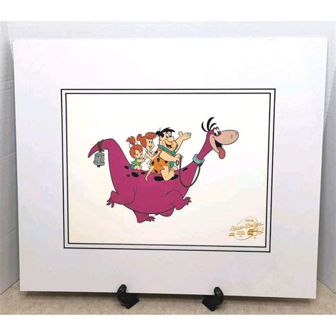 Hanna Barbera The Flintstones Sericel Animation Art Matted 18x15
