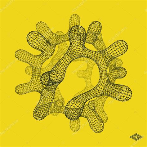 3d Connection Structure Futuristic Technology Style Abstract Design Lattice Geometric Element