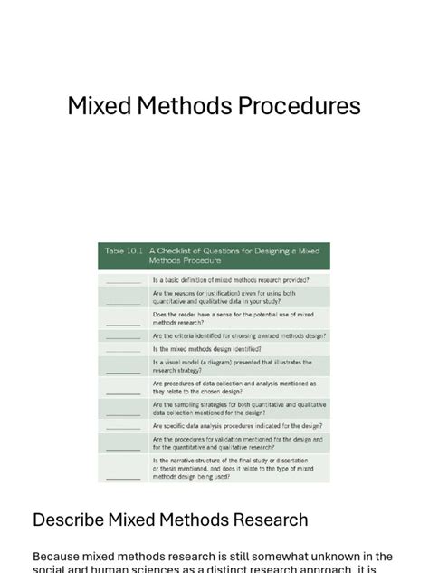 Mixed Methods Procedures Pdf
