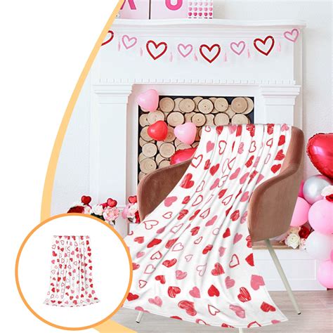 Valentines Day Throw Blanket Pink Hearts Valentines Blankets And